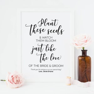 Plant These Seeds Wedding Sign: Bride & Groom Favor (printable) - Etsy