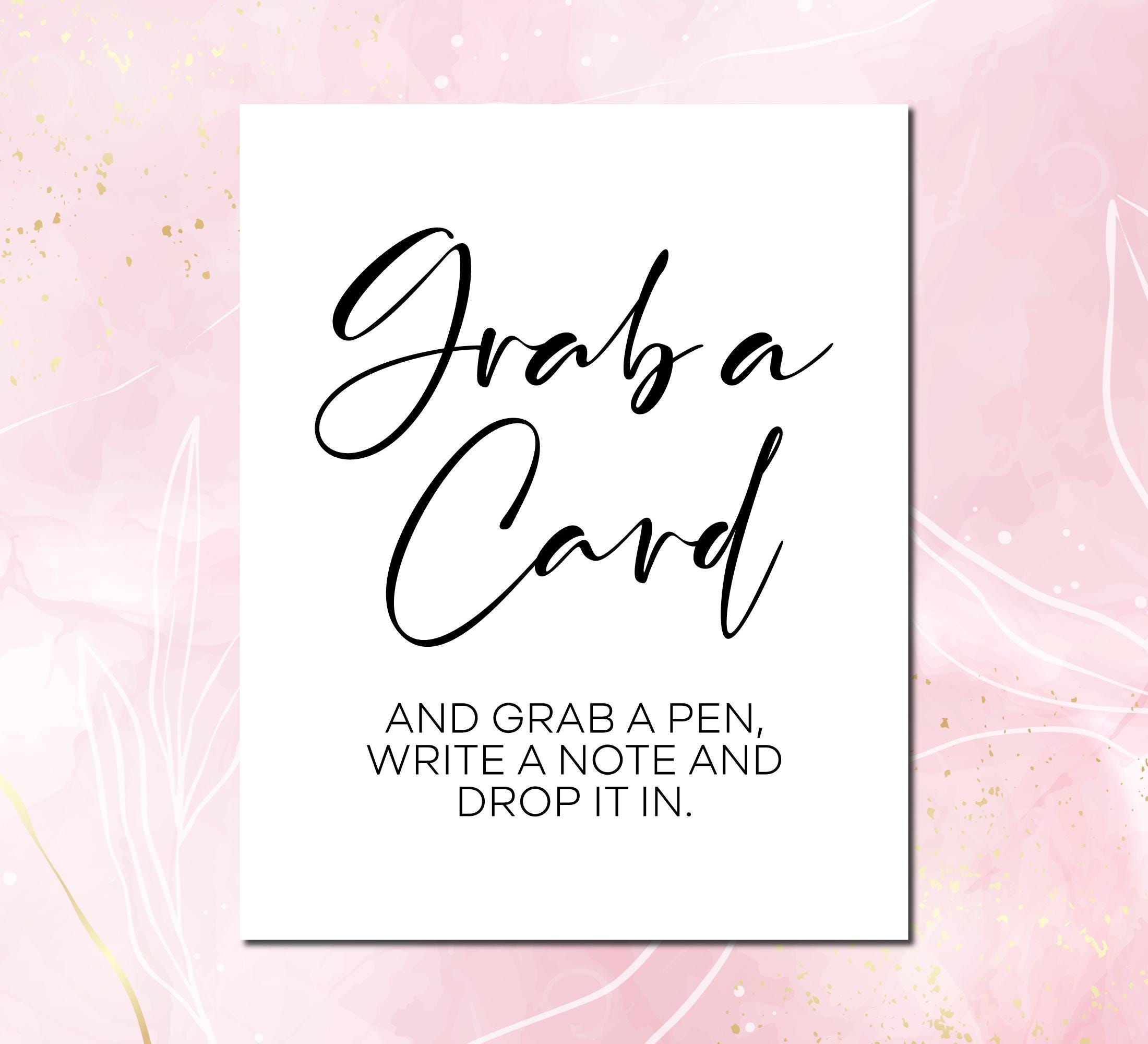 Grab A Card, Grab A Pen, Write A Note and Drop It In, Modern Minimalist ...