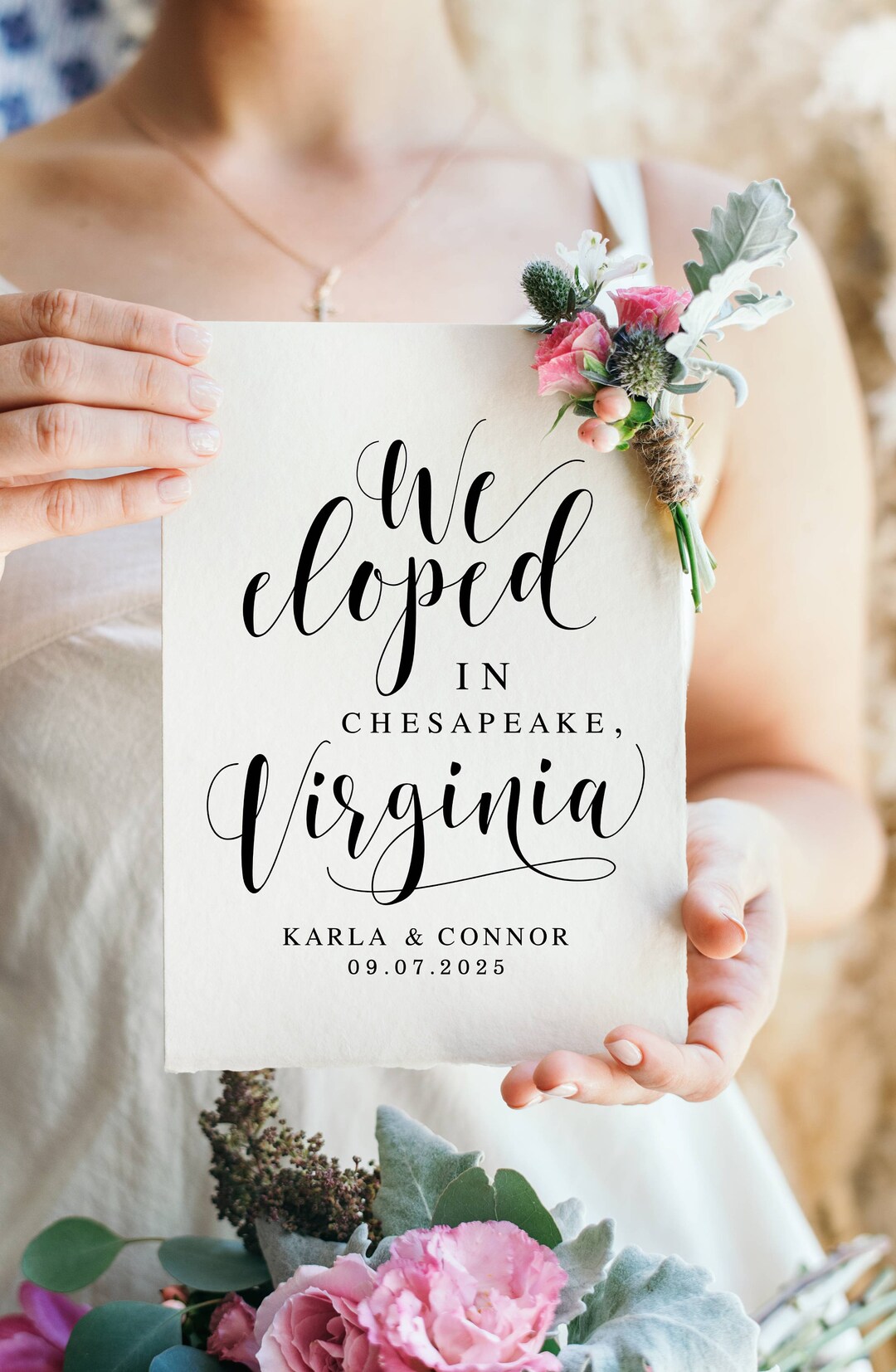 We Eloped in Virginia, Elopement Sign, We Eloped Photoshoot Sign ...