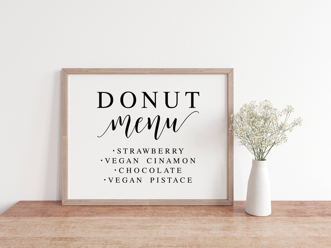 Donut Menu, Wedding Signs, Wedding Decor, Wedding Donut Sign, Donut ...