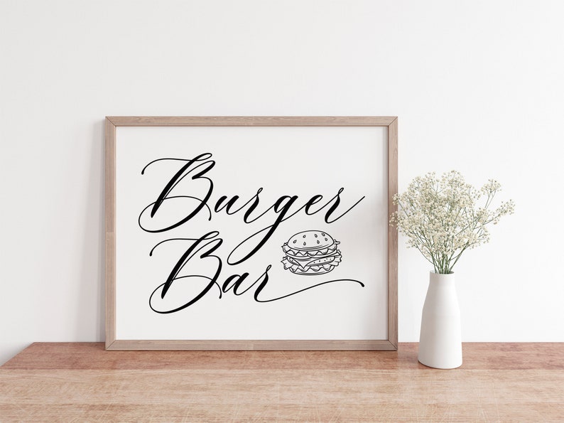 Burger Bar Wedding Signs Burger Bar Sign Wedding Signage - Etsy