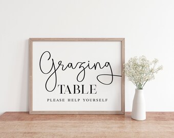 Grazing Table, Please Help Yourself, Wedding Food Signs, Wedding Table ...