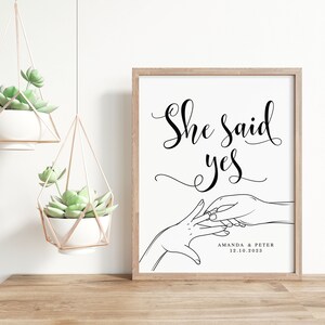 She Said Yes, Engagement Sign, Engagement Party Signs, Wedding ...