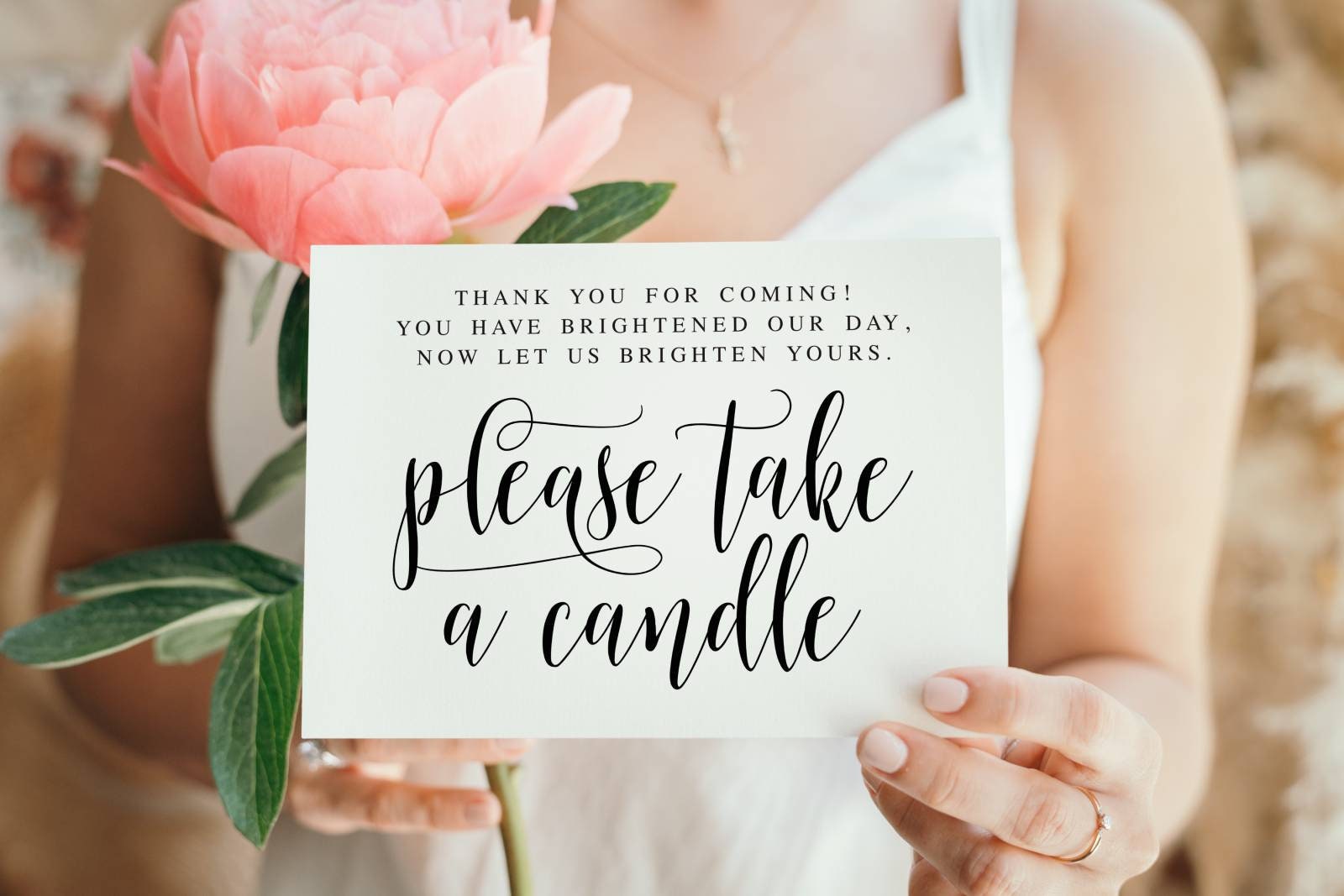 Please Take A Candle, You Have Brightened Our Day, Wedding Signs, Wedding Thank You Sign ...