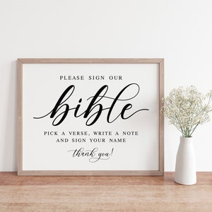 Please Sign Our Bible, Wedding Bible Sign, Bible Guestbook Sign ...