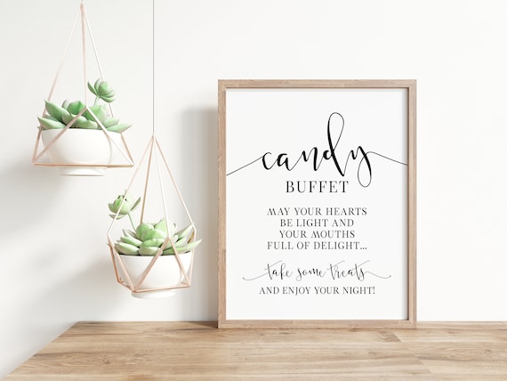 Candy Buffet Sign Wedding Signs Take Some Treats Wedding | Etsy
