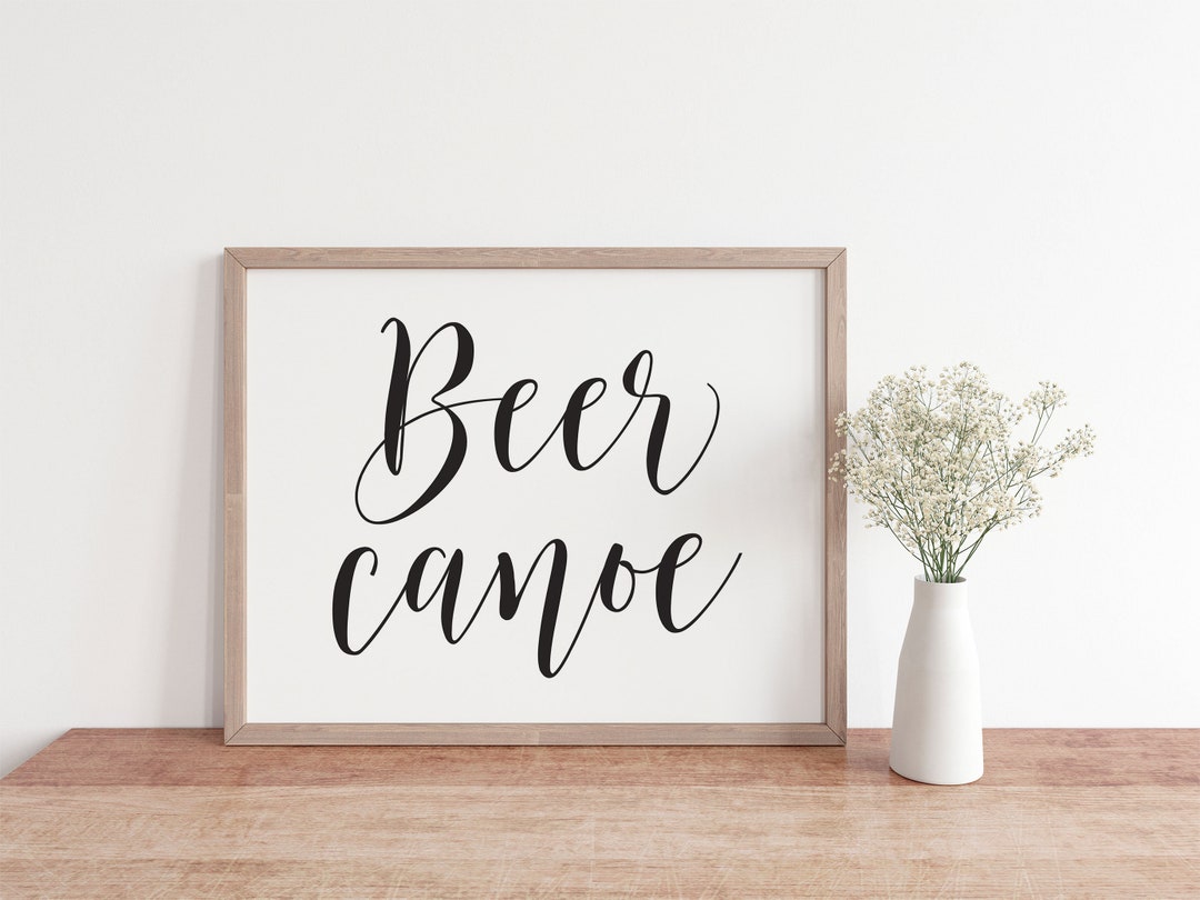 Beer Canoe Wedding Bar Sign: Printable Decor (PDF & JPG) - Etsy