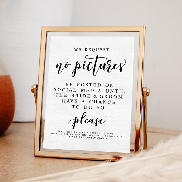 We Request No Pictures Posted on Social Media Sign - Etsy