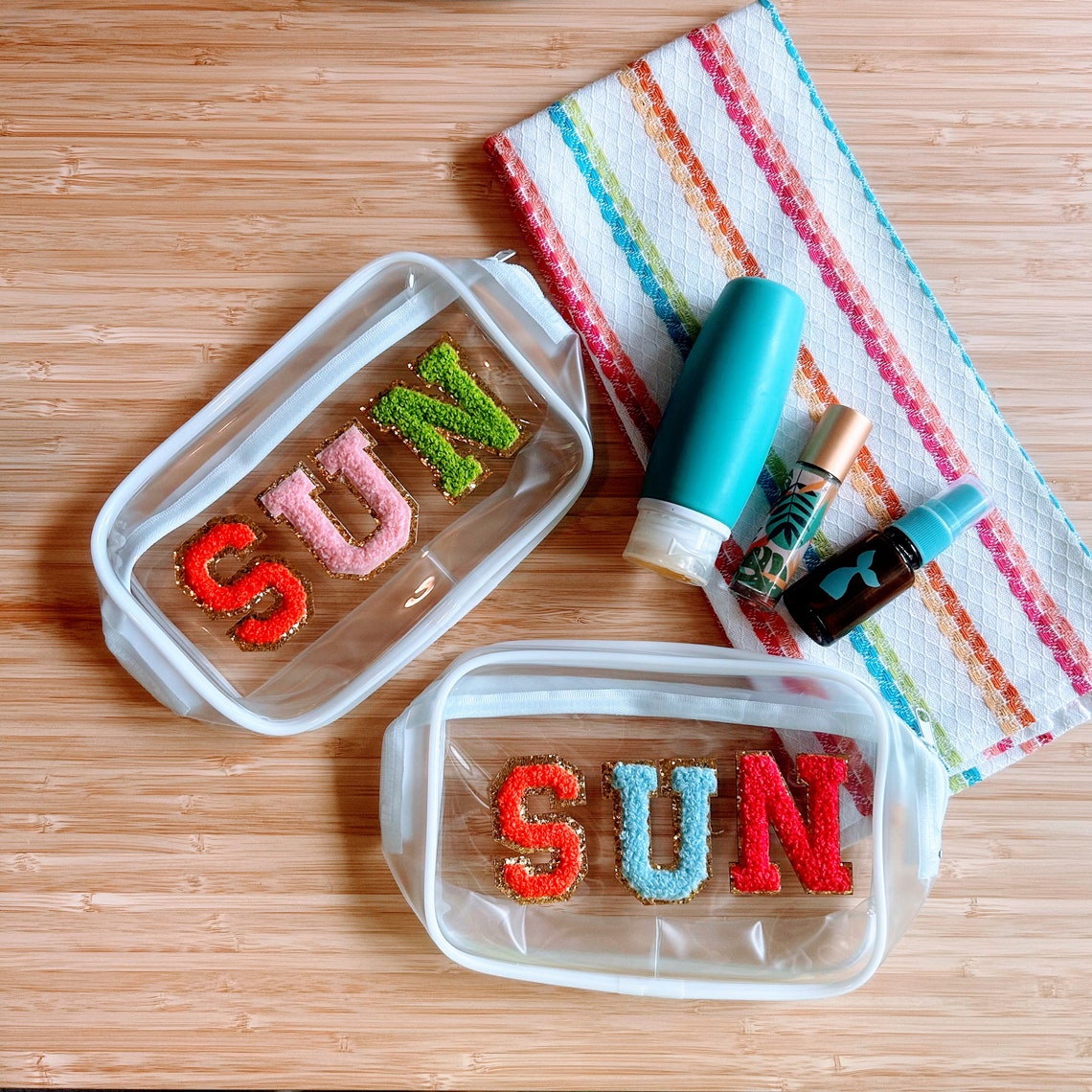 POOL, BEACH, SUN Vinyl Zip Pouch / Bag // Custsomizable // for All Your ...