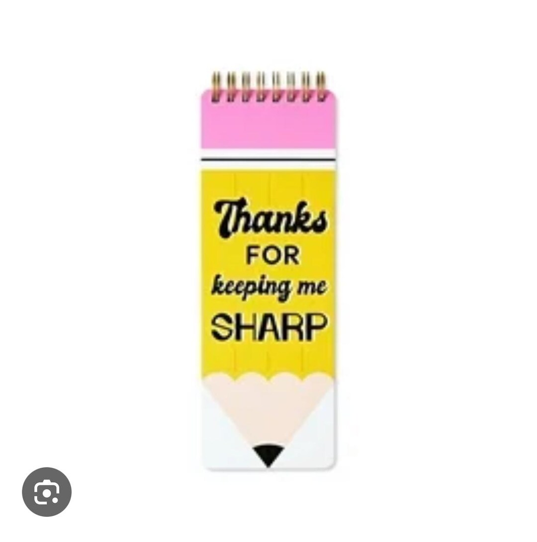Pencil "thanks for Keeping Me Sharp" Notebook // Teacher Gift ...