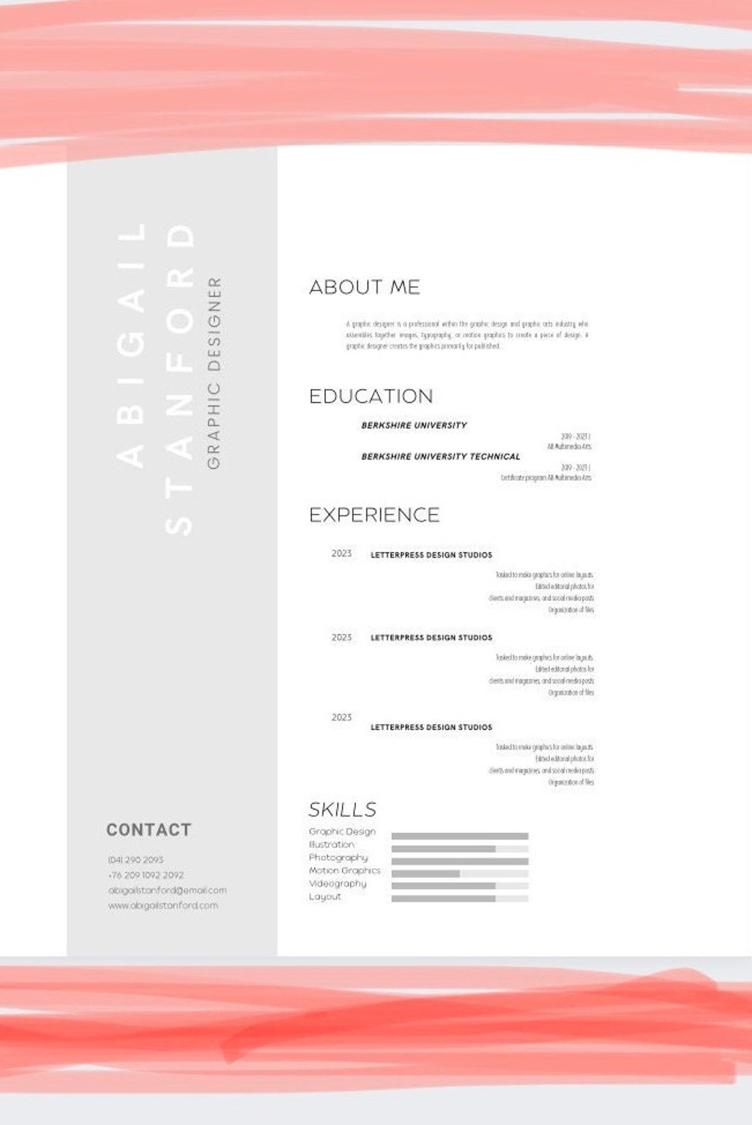 Modern Professional Resume Template Minimalist 2022 - Etsy