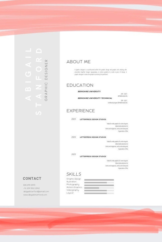 Modern Professional Resume Template Minimalist 2022 - Etsy