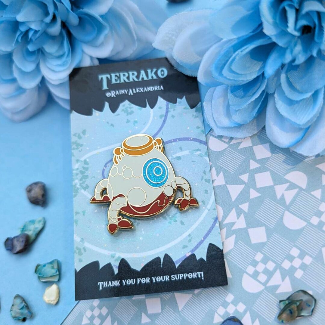 Terrako Hard Enamel Pin With Glitter - Etsy