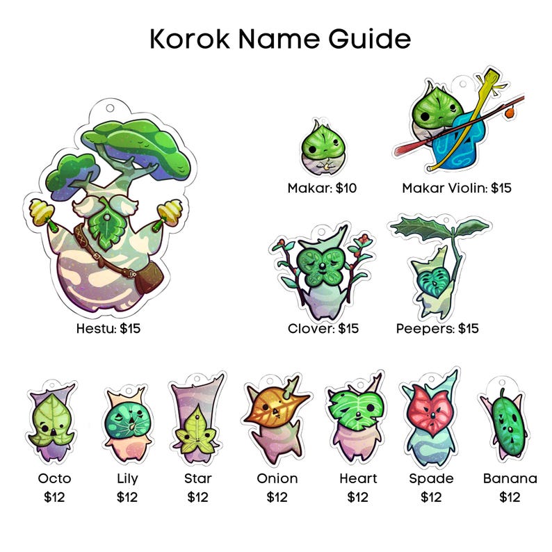 Korok Acrylic Charm Glitter Finish - Etsy