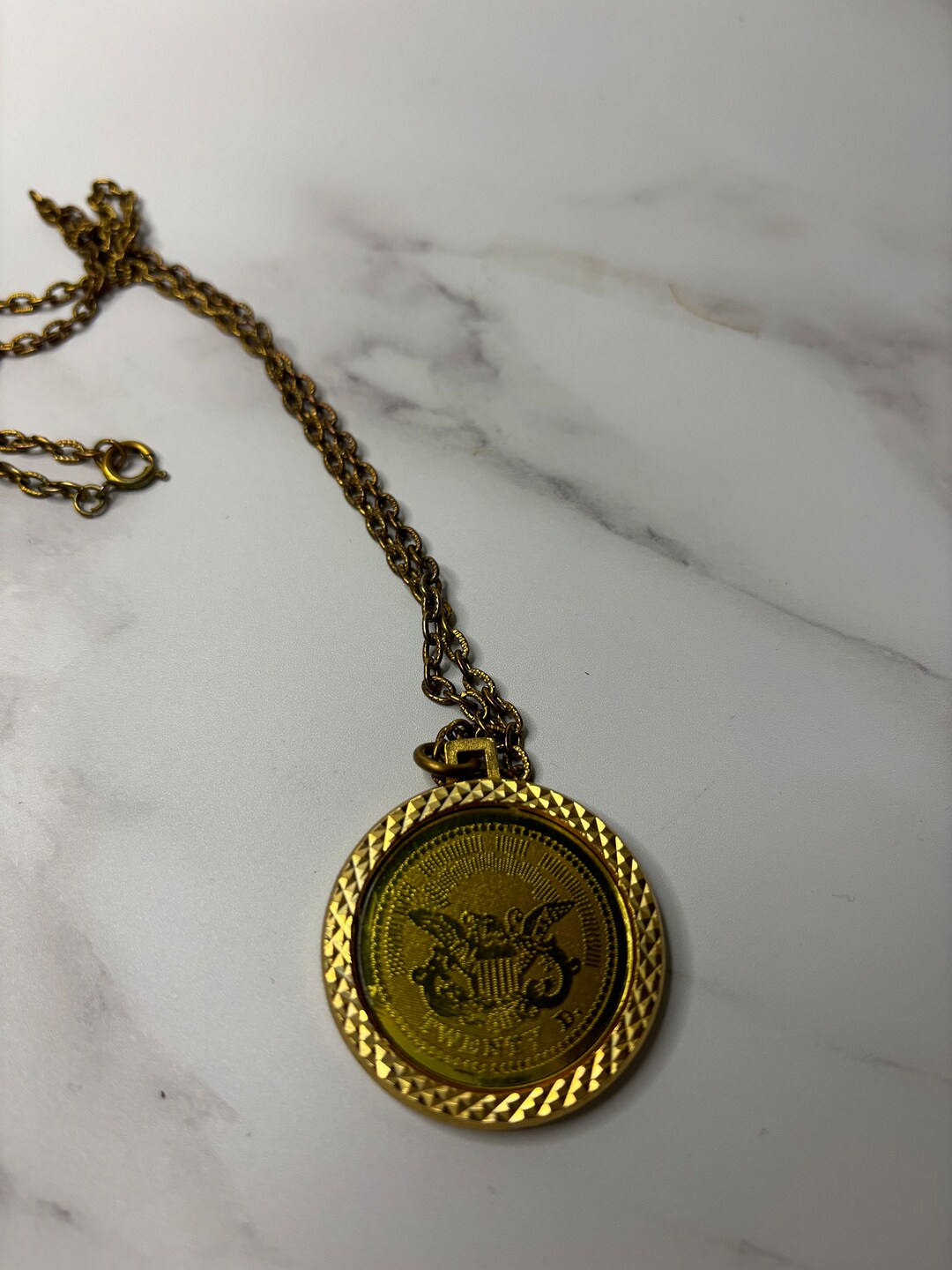 Vintage 1776 Twenty Gold Tone Coin Pendant - Etsy