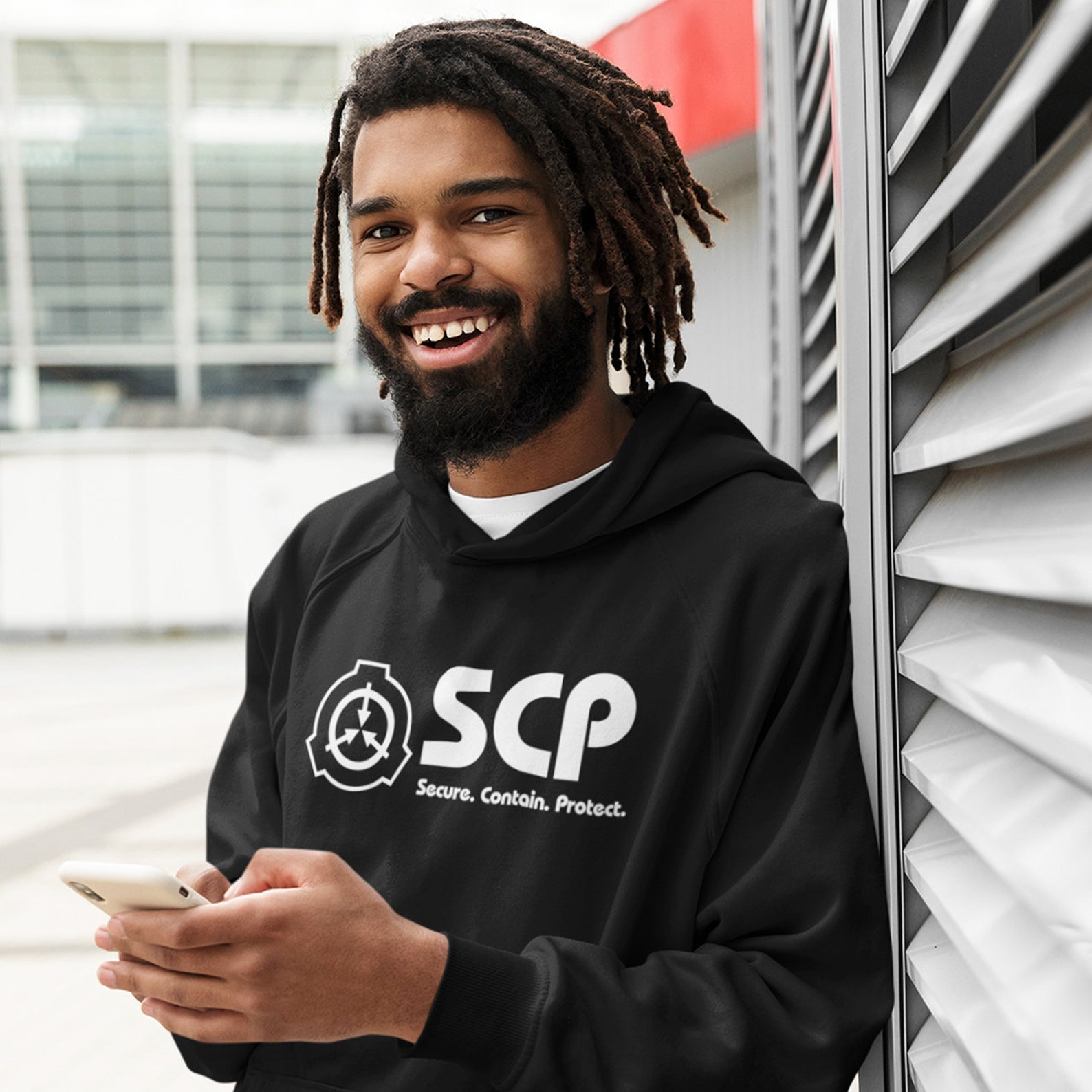 SCP White Logo and Slogan Unisex Hoodie - Etsy