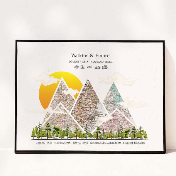 Adventure Map for Couple - Etsy