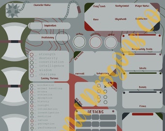 DND Dyslexia Character Sheet PDF Printable File Digital - Etsy