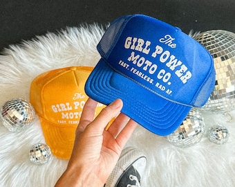 Girl Power Moto Trucker Hat for Track Race Day Trucker Hat for Moto ...