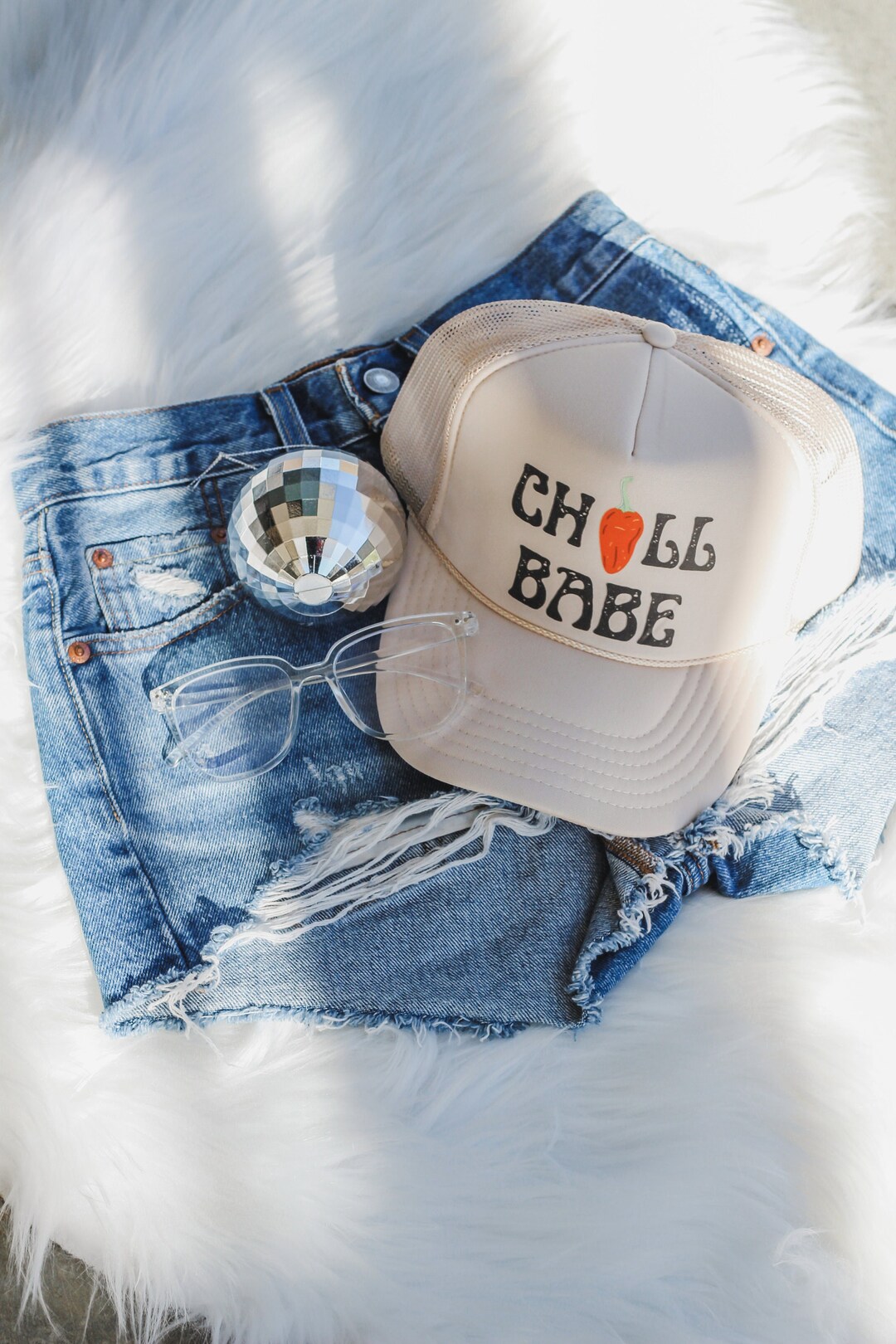 Retro Chill Babe Trucker Hat Trendy Custom Trucker Hat For Women Girls