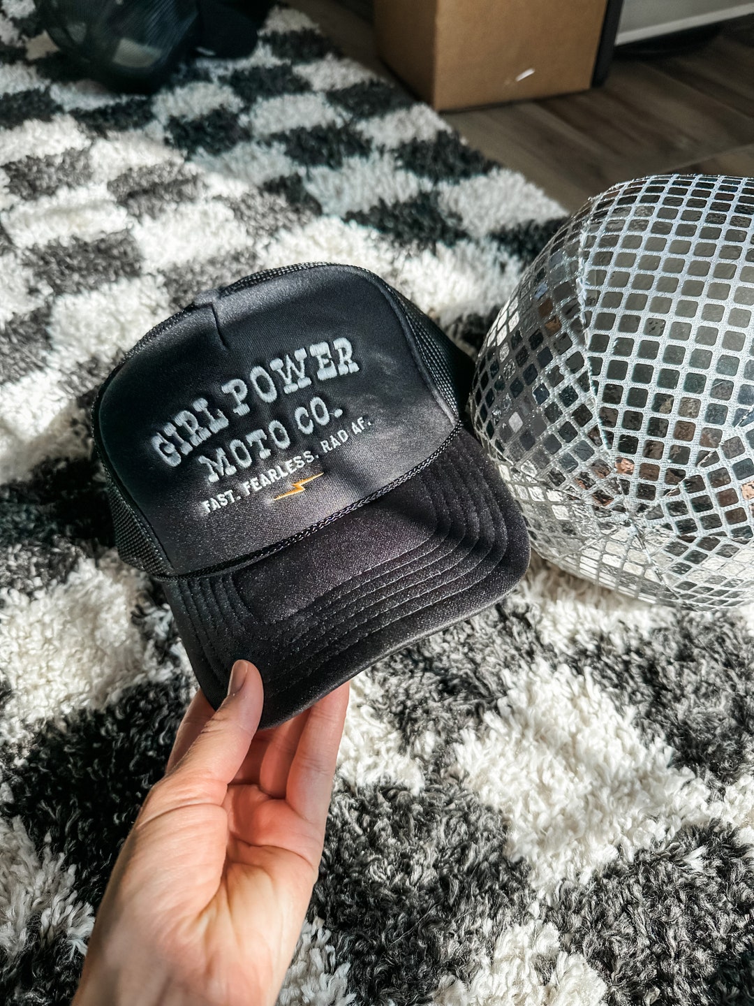 Girl Power Moto Trucker Hat for Track Race Day Trucker Hat for Moto ...