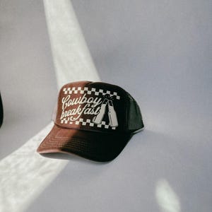 Cowboy Beer Breakfast Trucker Hat Western Cowboy Trucker Hat Custom ...