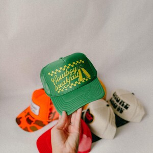 Cowboy Beer Breakfast Trucker Hat Western Cowboy Trucker Hat Custom ...