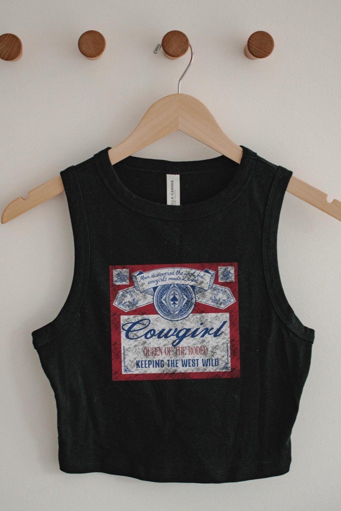 Vintage Beer Tank Top Cropped Women Rodeo Shirt Trendy Vintage Cowboy ...