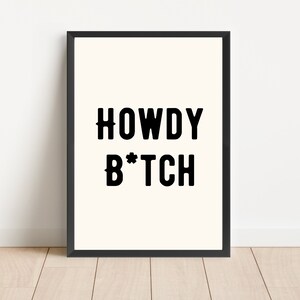 Howdy Print Preppy Room Decor Western Wall Art Cowgirl Poster Howdy ...