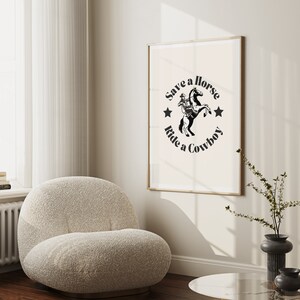 Western Wall Art Western Room Decor Country Poster Neutral Cowboy Print ...