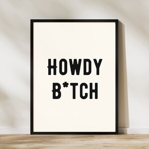 Howdy Print Preppy Room Decor Western Wall Art Cowgirl Poster Howdy ...