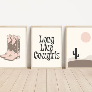 Pink Western Print College Dorm Decor Western Room Decor Girly Wall Art ...