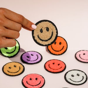 Smile Face Iron on Patch Happy Face Patch Embroidered Patch Jacket ...