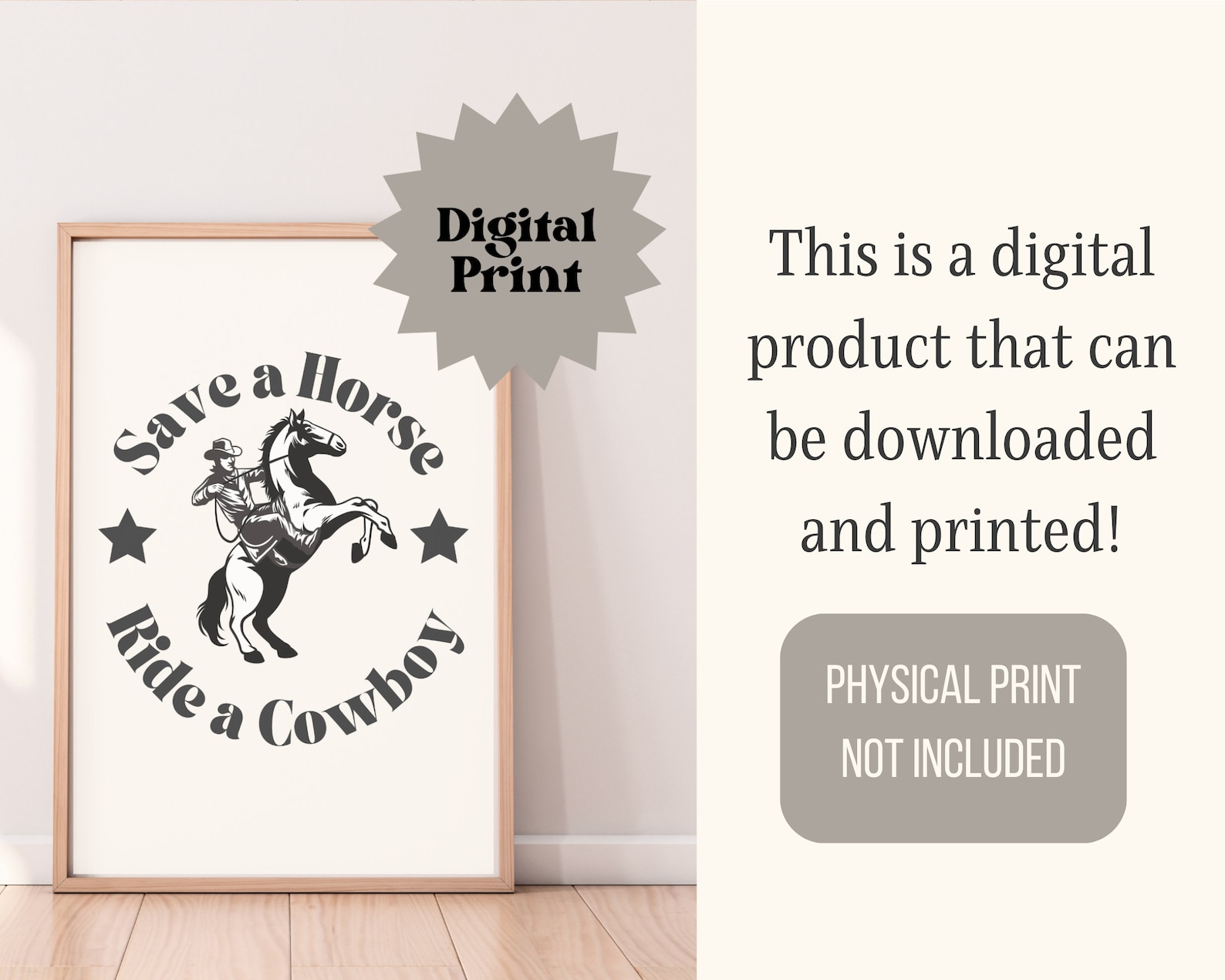 Western Wall Art Western Room Decor Country Poster Neutral Cowboy Print ...