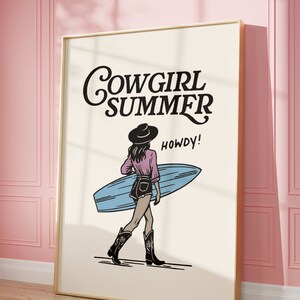 Coastal Cowgirl Wall Print Western Wall Decor Beach Cowgirl Print for ...