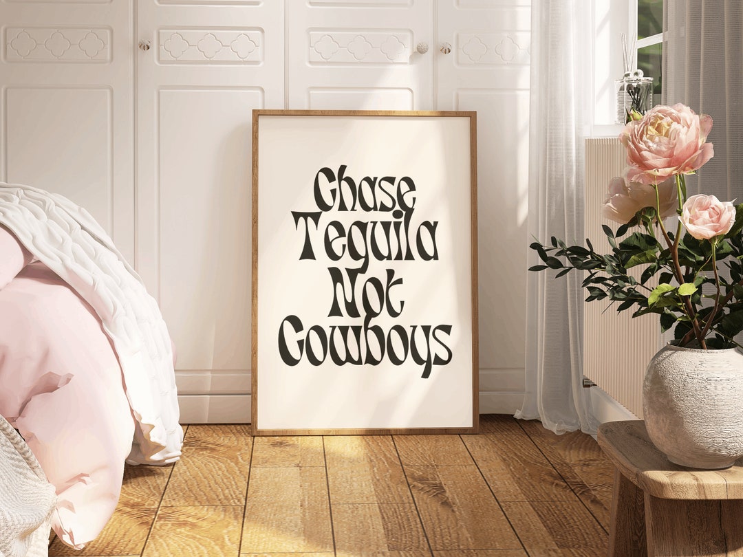 Western Wall Art Western Room Decor Neutral Cowboy Print Bar Cart Decor ...