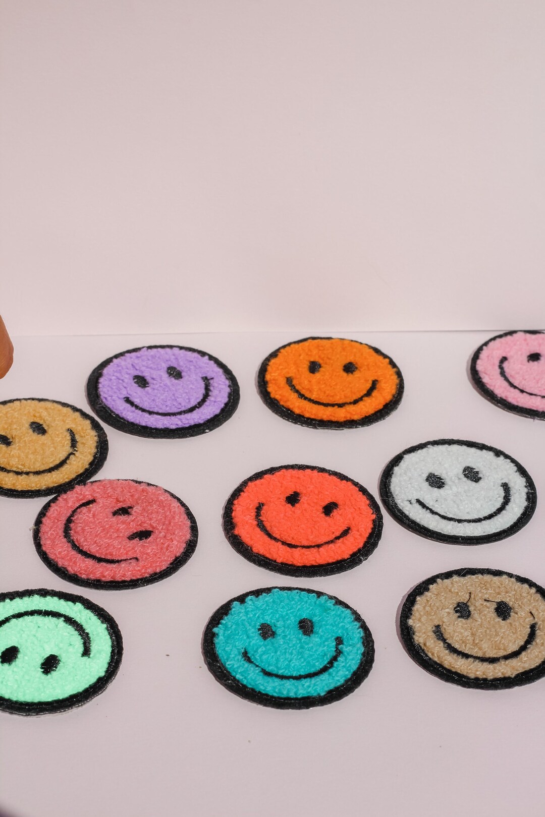 Smile Face Iron on Patch Happy Face Patch Embroidered Patch Jacket Positivity Patch Self ...