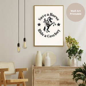 Western Wall Art Western Room Decor Country Poster Neutral Cowboy Print ...