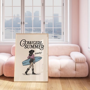 Coastal Cowgirl Wall Print Western Wall Decor Beach Cowgirl Print for ...