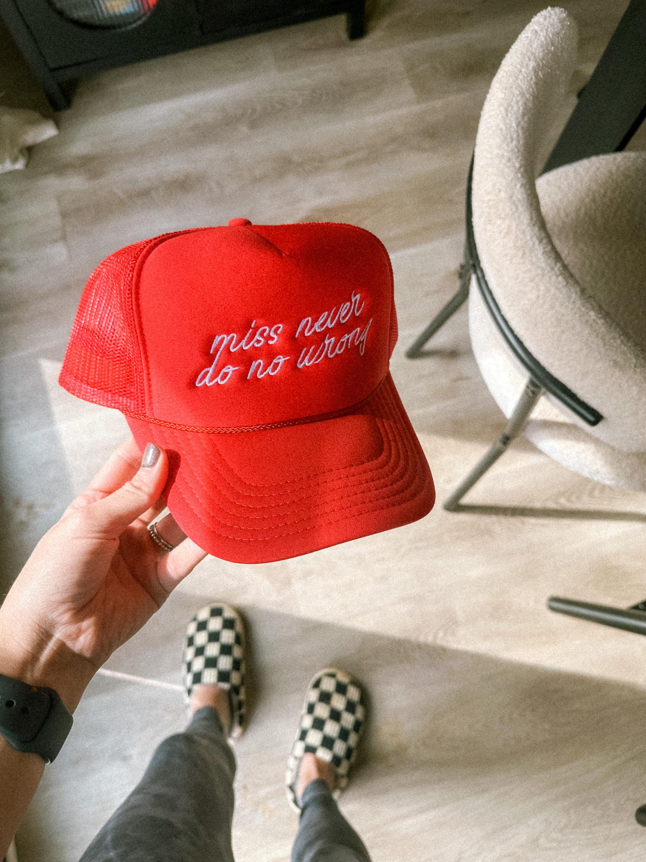 Miss Never Do No Wrong Trucker Hat Embroidered Western Cowgirl Hat ...