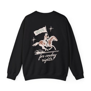 Vote Cowboy Rights Western Crewneck Trendy Oversized Sweatshirt for Her ...