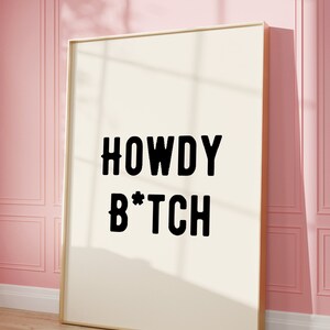 Howdy Print Preppy Room Decor Western Wall Art Cowgirl Poster Howdy ...