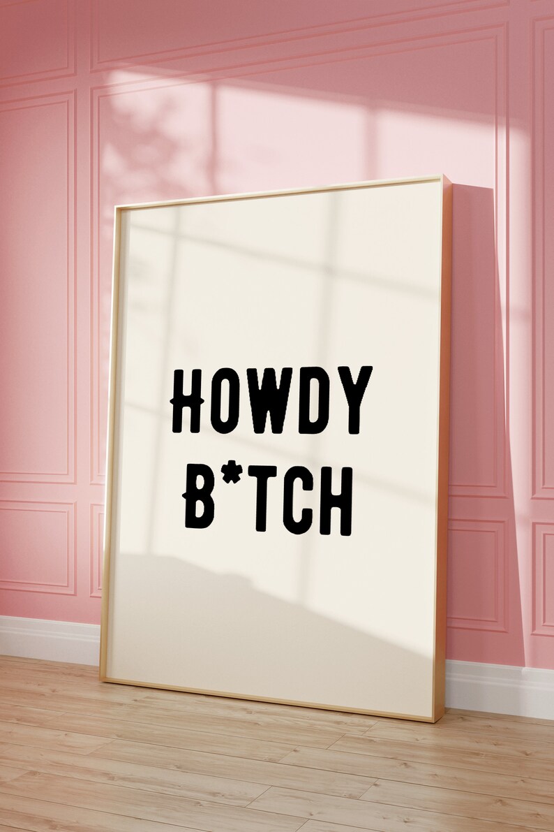Howdy Print Preppy Room Decor Western Wall Art Cowgirl Poster Howdy ...