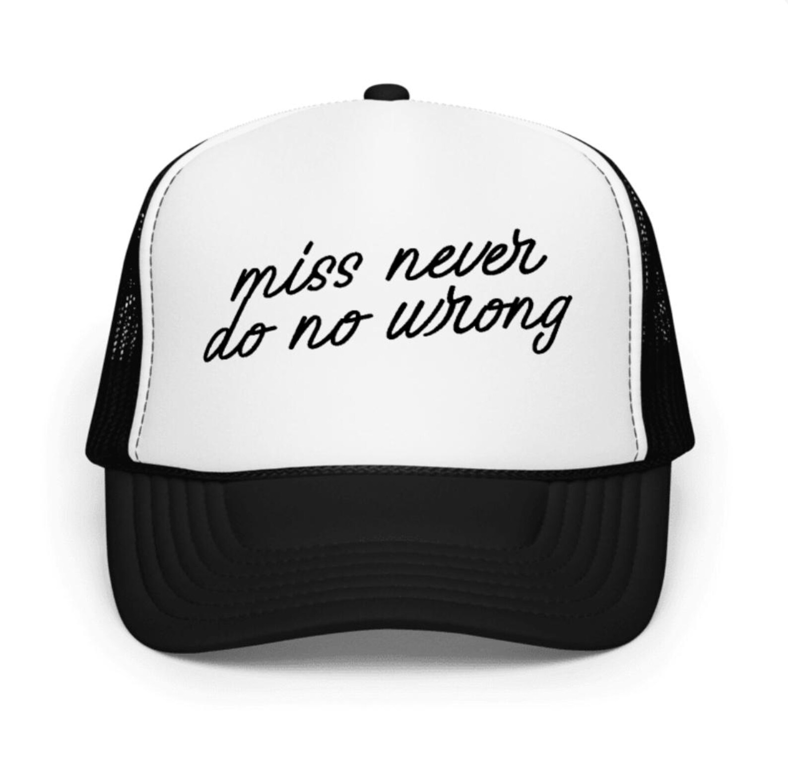 Miss Never Do No Wrong Trucker Hat Embroidered Western Cowgirl Hat ...