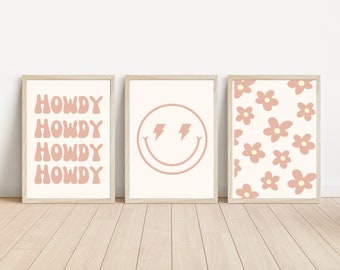 Pink Howdy Wall Art - Etsy