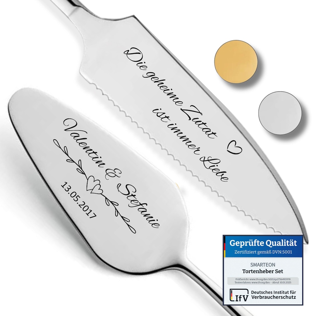 Tortenheber Set "Die geheime Zutat ist immer Liebe" als Geschenk zur ...