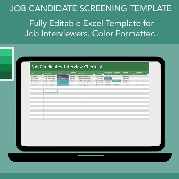Applicant Tracker Excel - Etsy
