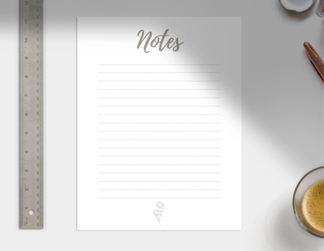 Printable Minimalist Notes Page - Etsy