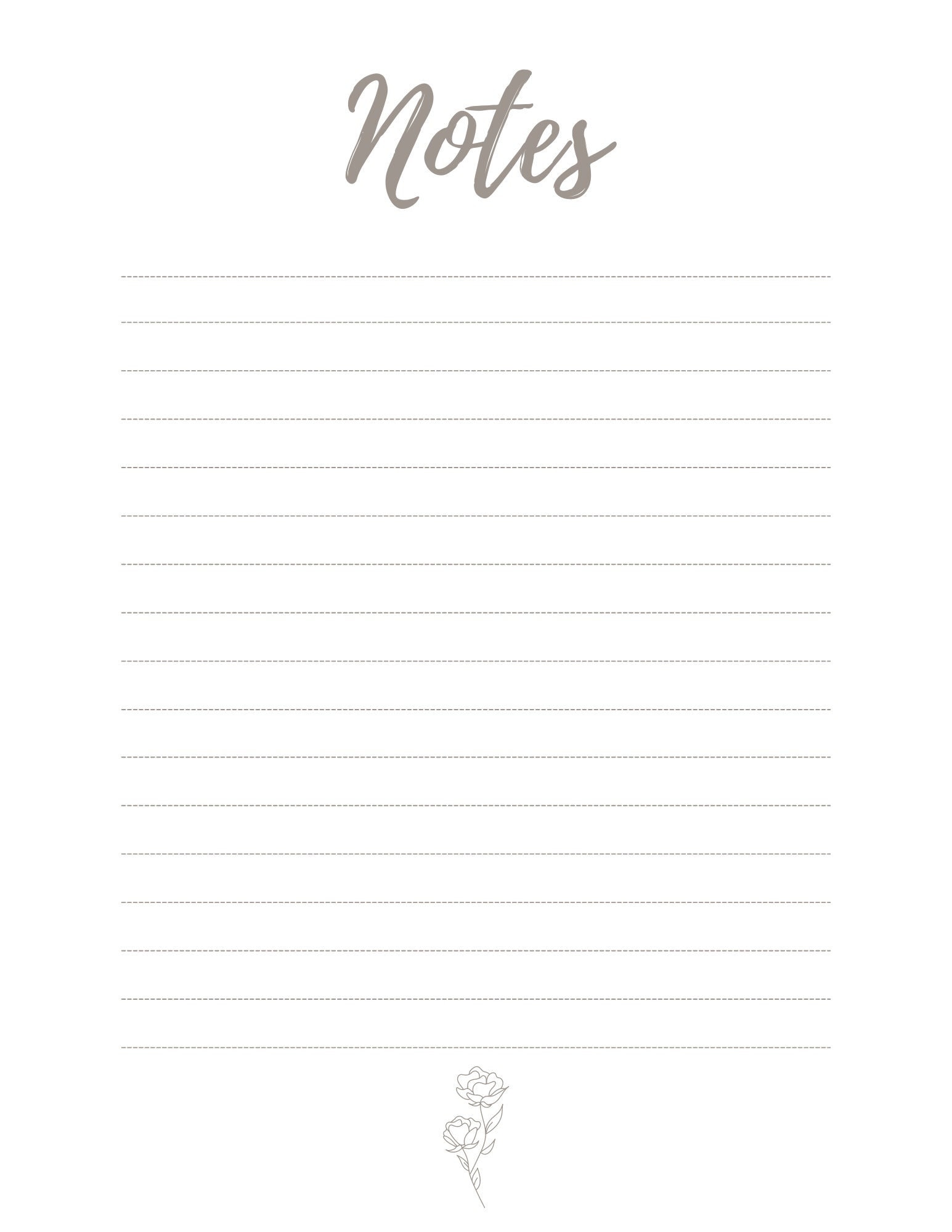 Printable Minimalist Notes Page - Etsy