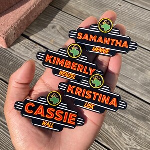 Customizable Name Tag - Basic Artistic Nametags for Employees, Workers ...